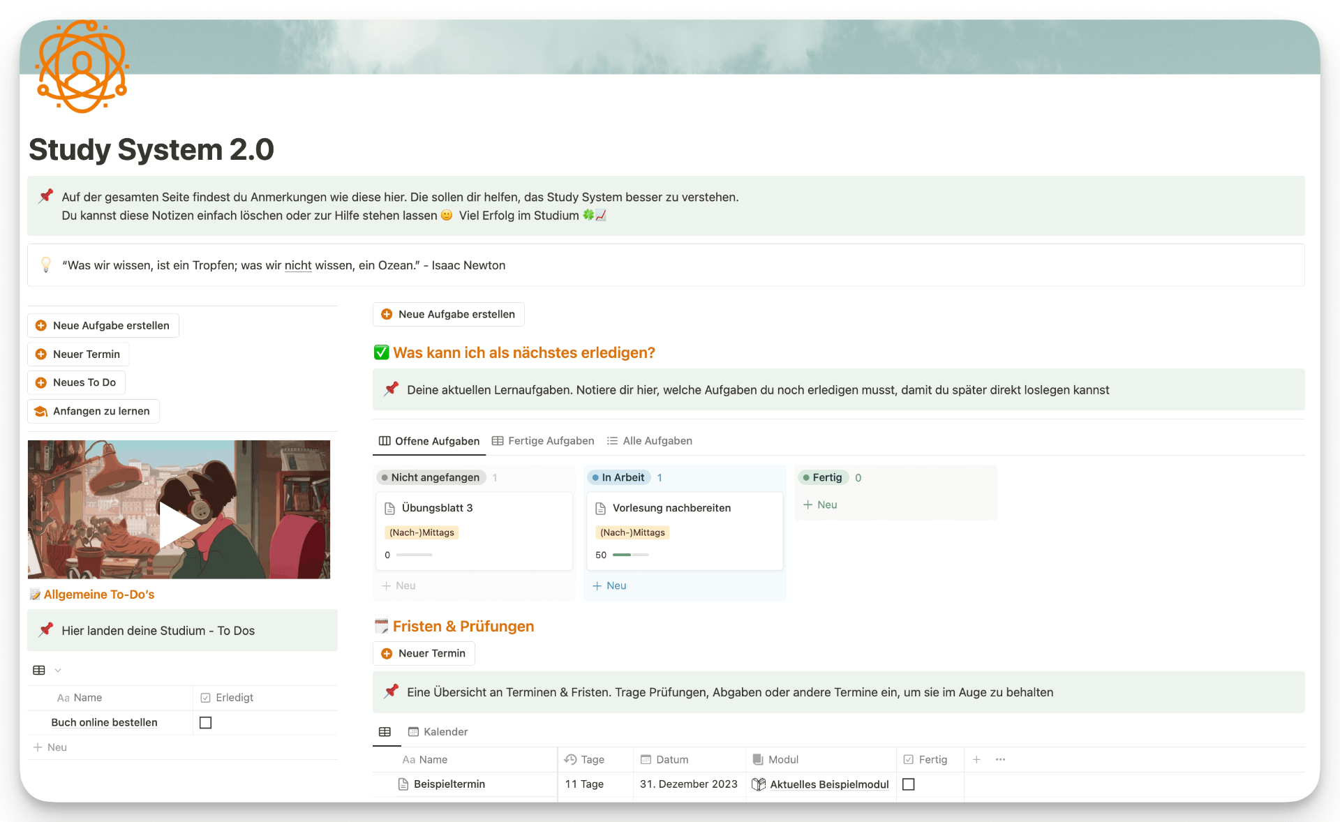 Study System - Dein Notion System fürs Studium