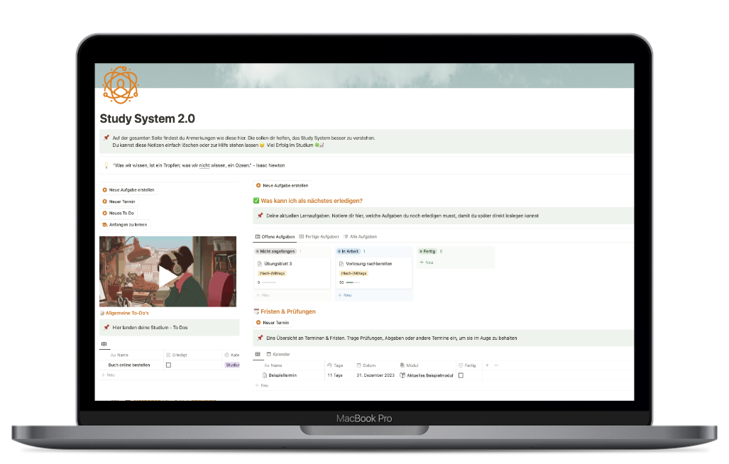 Study System - Dein Notion System fürs Studium